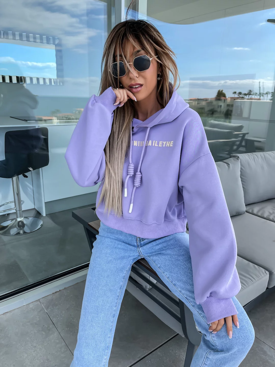 BLUZA Z KAPTUREM NINAH VIOLET | Ubrania, obuwie oraz dodatki dla kobiet