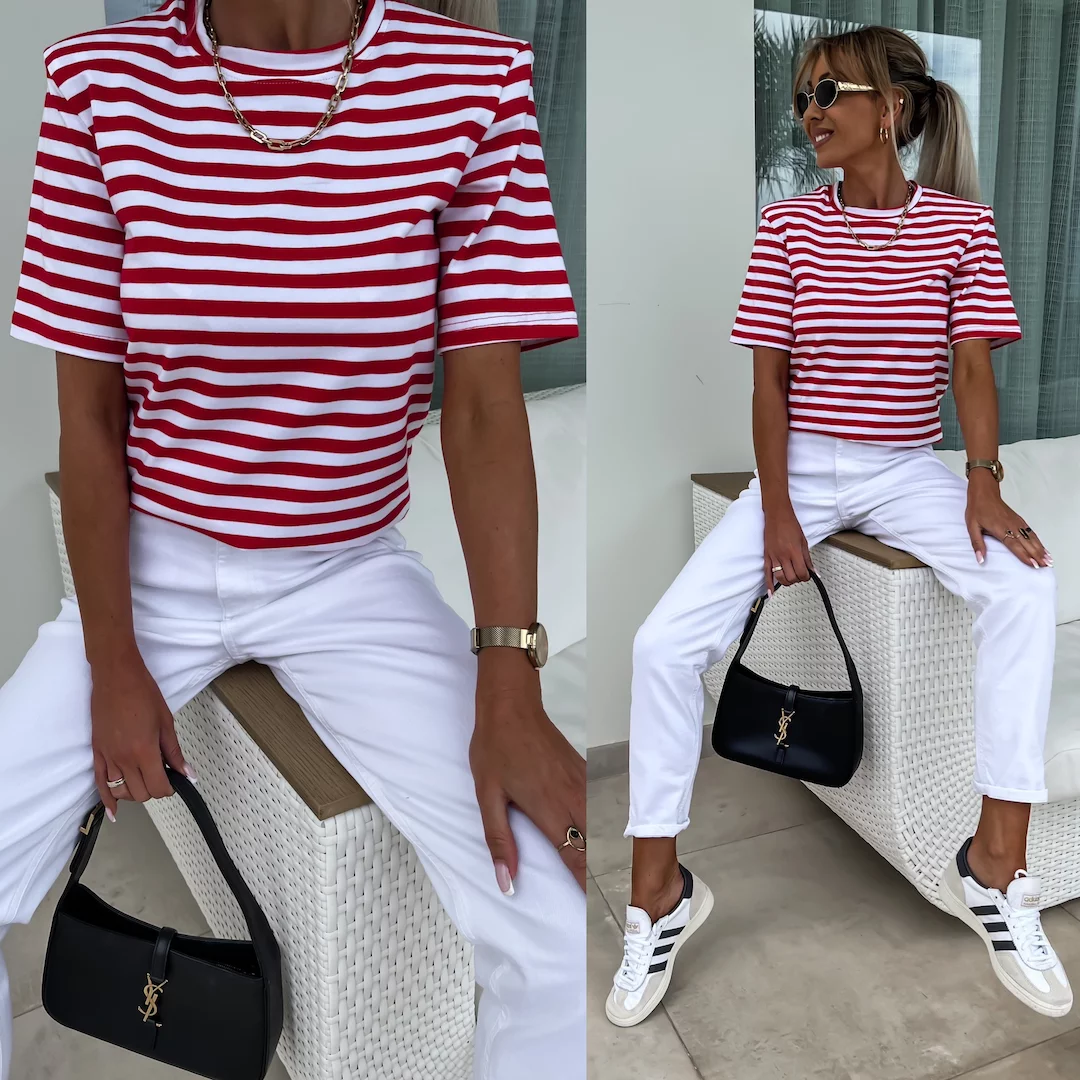 T-SHIRT WALLY WHITE-RED | Ubrania, obuwie oraz dodatki dla kobiet