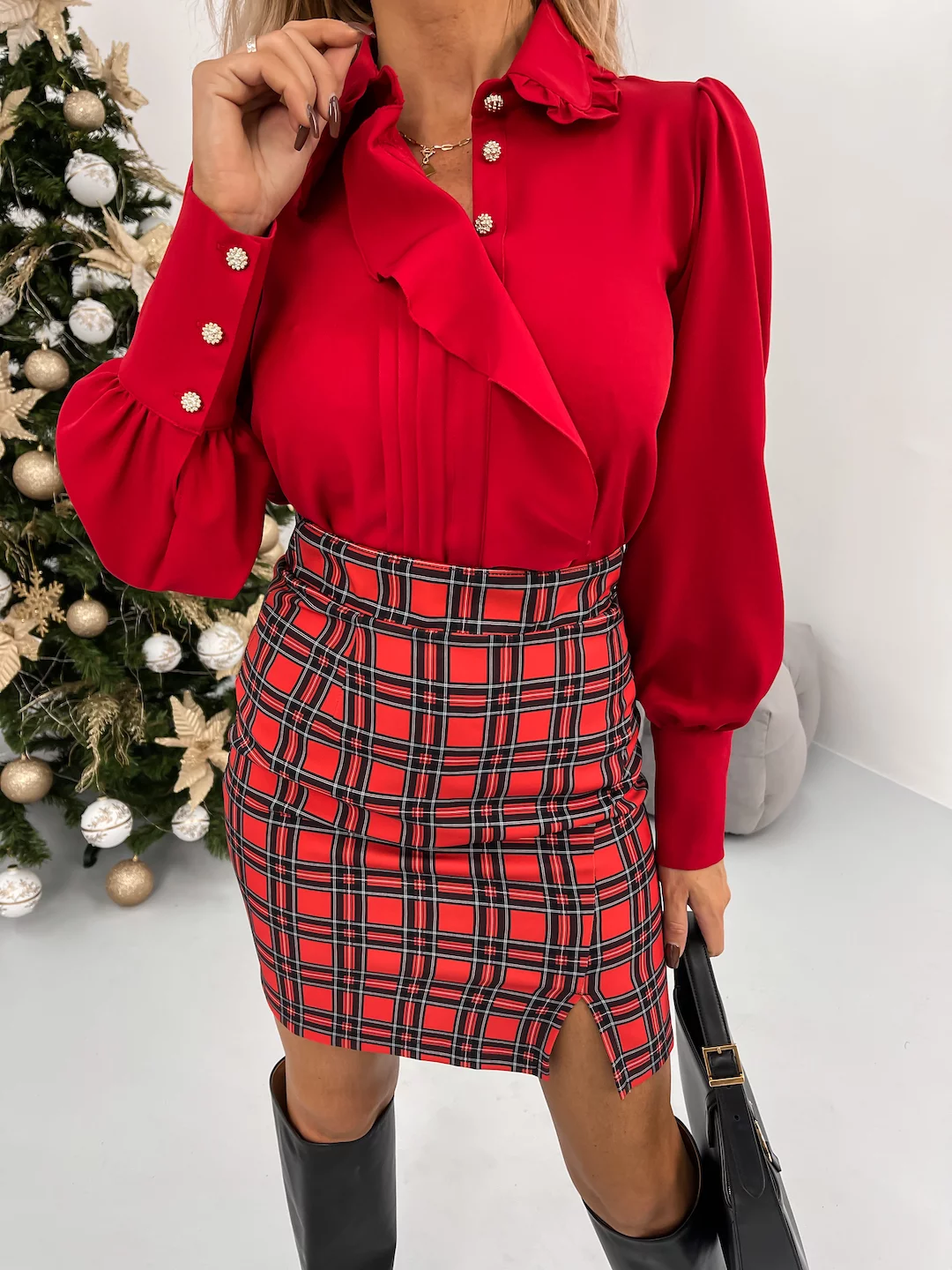 SPÓDNICA CHECKERED MATLIDE RED | Ubrania, obuwie oraz dodatki dla kobiet