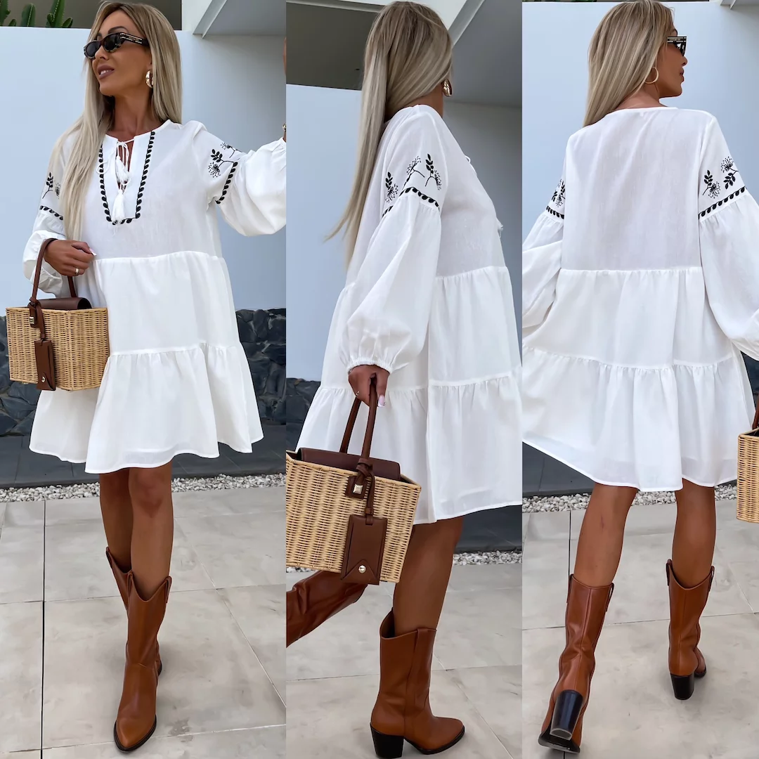 SUKIENKA BOHO STYLE WHITE | Ubrania, obuwie oraz dodatki dla kobiet
