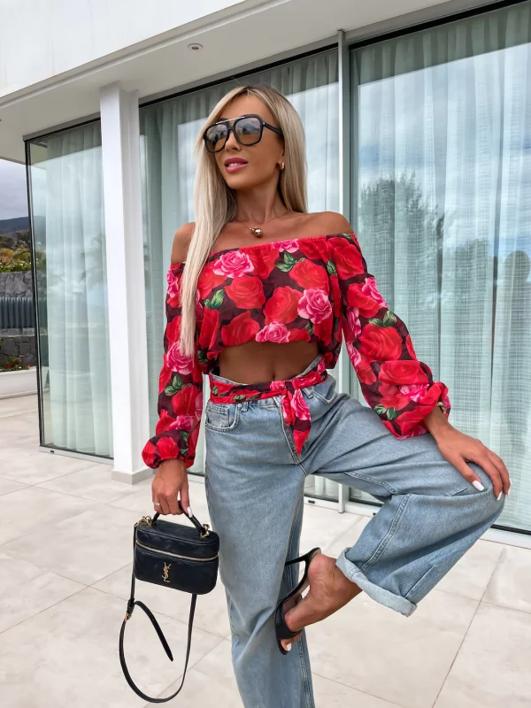 BLUZKA HISZPANKA RED ROSES | Ubrania, obuwie oraz dodatki dla kobiet