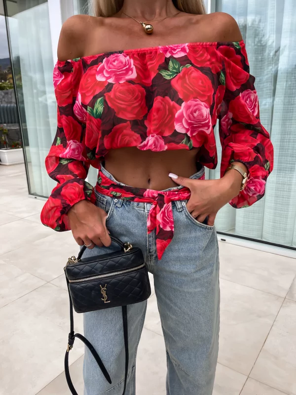 BLUZKA HISZPANKA RED ROSES | Ubrania, obuwie oraz dodatki dla kobiet