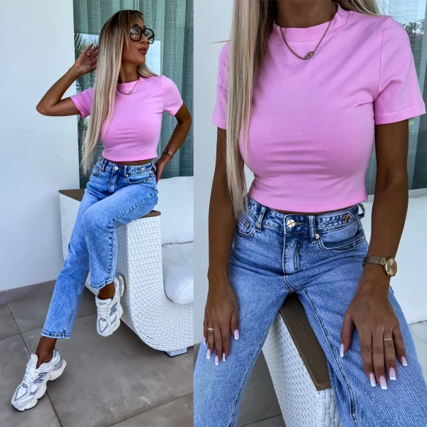 CROP TOP BASIC MARELLY PINK | Ubrania, obuwie oraz dodatki dla kobiet