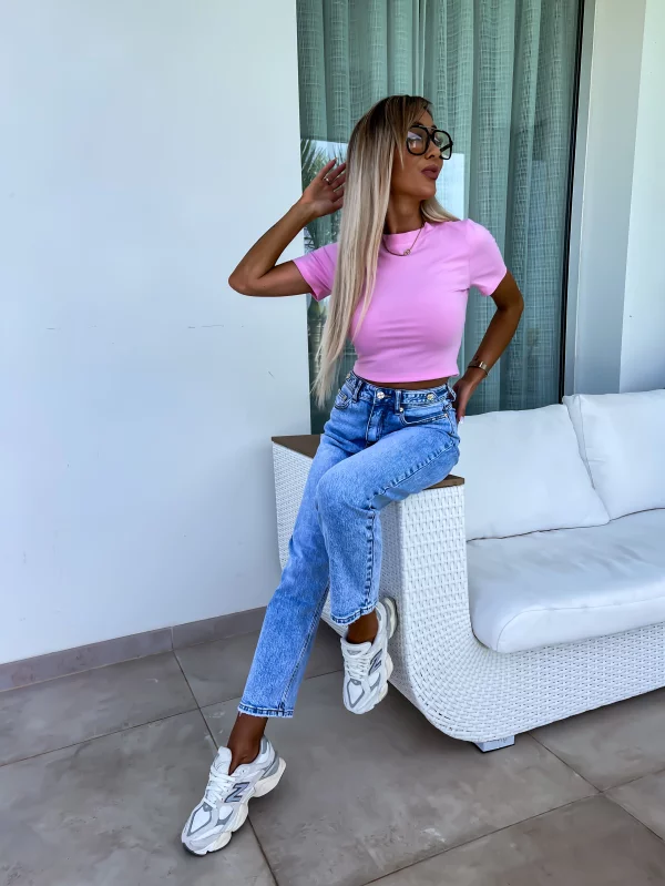 CROP TOP BASIC MARELLY PINK | Ubrania, obuwie oraz dodatki dla kobiet