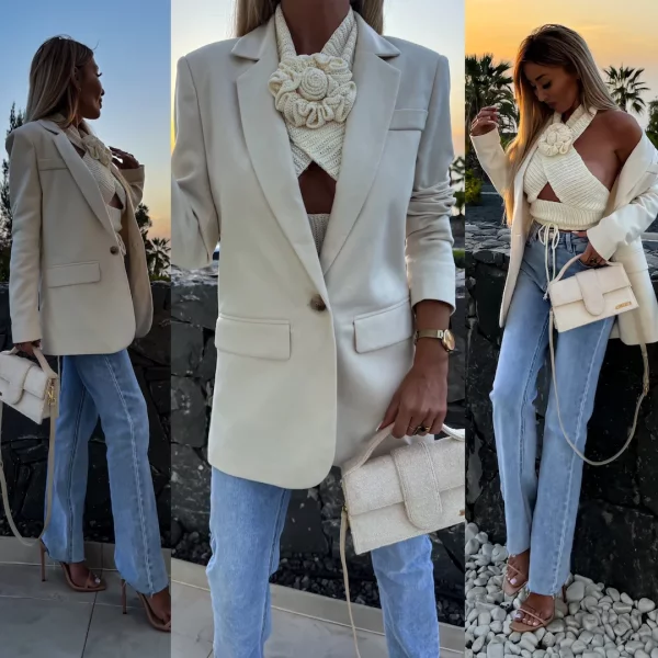 MARYNARKA KLASYCZNA LAURA CREAM | Ubrania, obuwie oraz dodatki dla kobiet