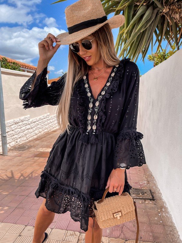 SUKIENKA BOHO SHELLS BLACK | Ubrania, obuwie oraz dodatki dla kobiet