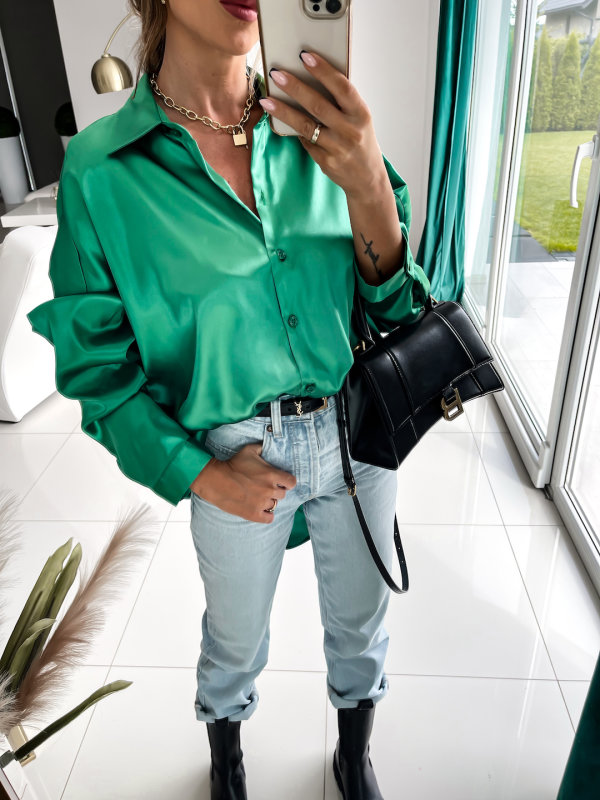 KOSZULA ELEGANT SIMI GREEN | Ubrania, obuwie oraz dodatki dla kobiet