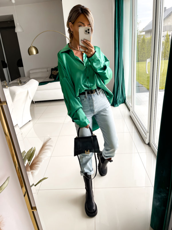 KOSZULA ELEGANT SIMI GREEN | Ubrania, obuwie oraz dodatki dla kobiet