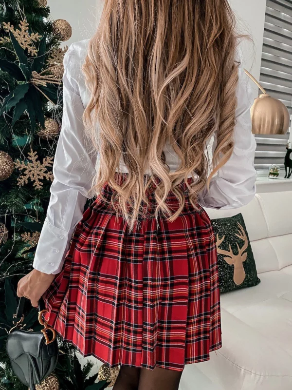 SPÓDNICA Z PLISĄ ITALY CHECKERED RED | Ubrania, obuwie oraz dodatki dla ...