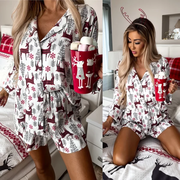 KOMPLET-PIŻAMA SNOWFLAKE SHORT | Ubrania, obuwie oraz dodatki dla kobiet