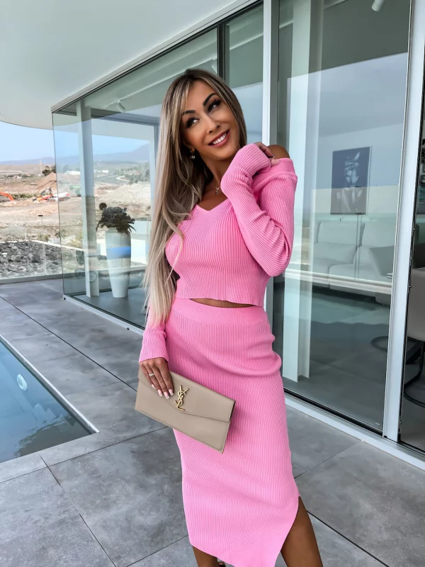 KOMPLET W PRĄŻEK PENNY PINK | Ubrania, obuwie oraz dodatki dla kobiet