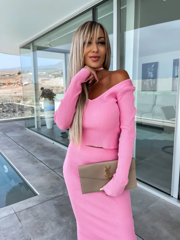 KOMPLET W PRĄŻEK PENNY PINK | Ubrania, obuwie oraz dodatki dla kobiet