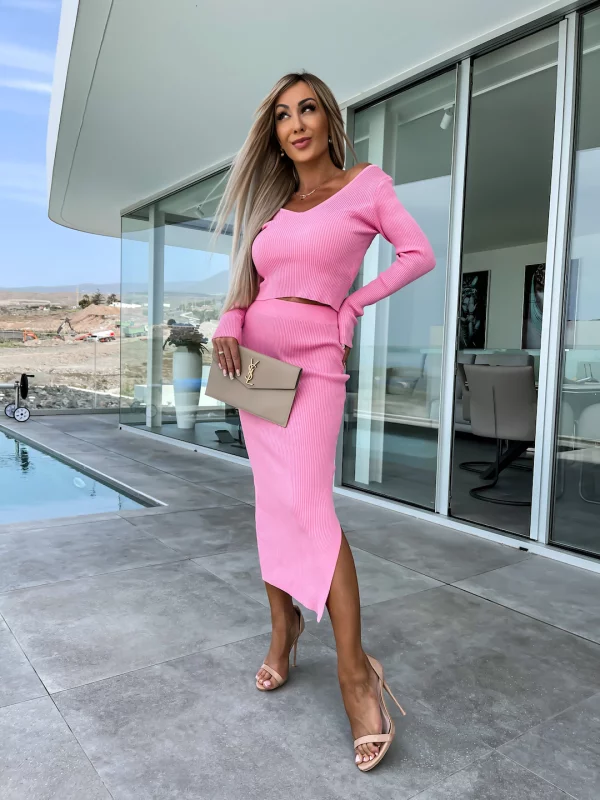 KOMPLET W PRĄŻEK PENNY PINK | Ubrania, obuwie oraz dodatki dla kobiet