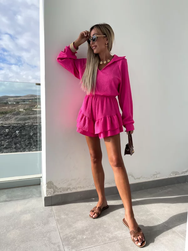 KOMPLET WATER DROP FUCHSIA | Ubrania, obuwie oraz dodatki dla kobiet