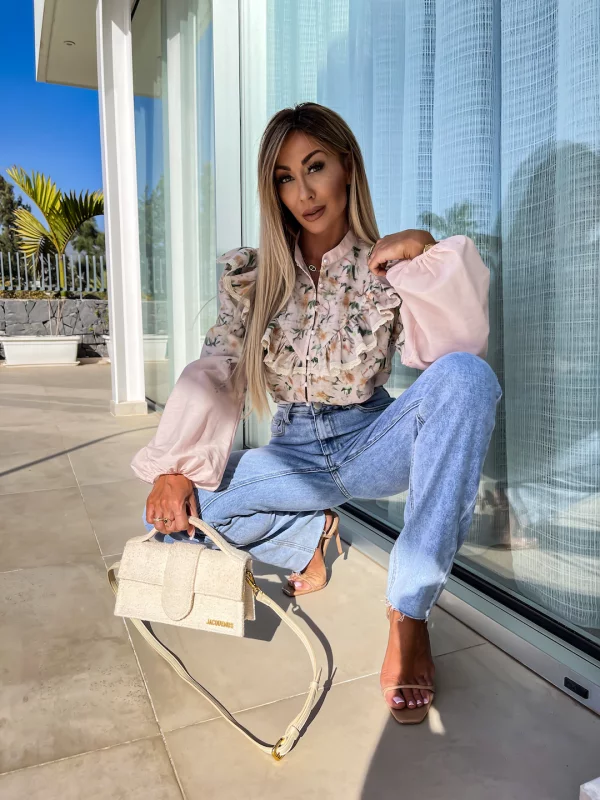 KOSZULA Z FALBANĄ SPRING MEADOW POWDER | Ubrania, obuwie oraz dodatki ...