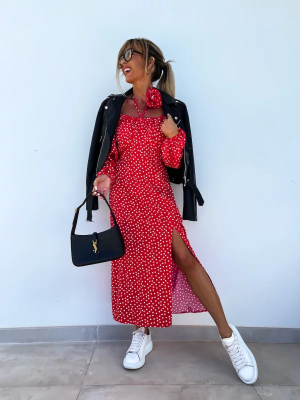 SUKIENKA LADY DOTS RED | Ubrania, obuwie oraz dodatki dla kobiet