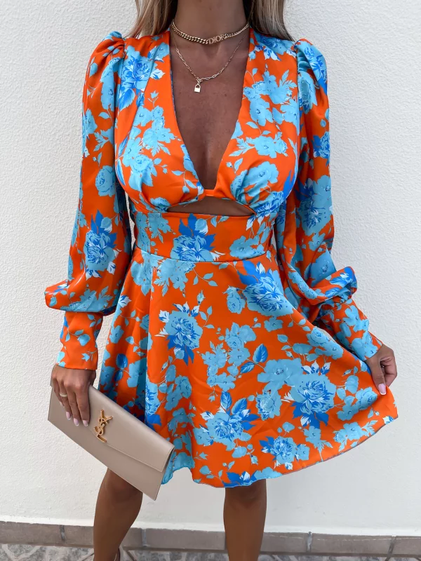 SUKIENKA RAQUEL FLOWERS BLUE | Ubrania, obuwie oraz dodatki dla kobiet