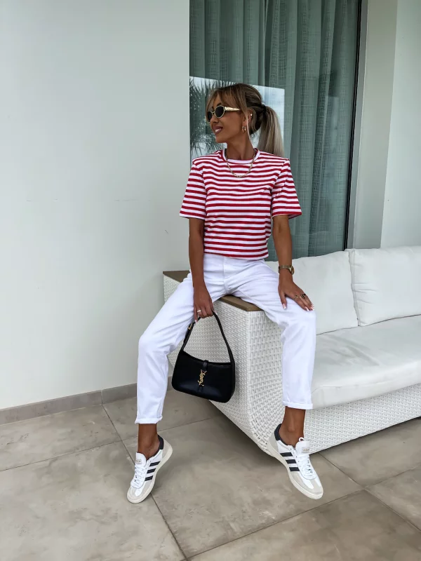 T-SHIRT WALLY WHITE-RED | Ubrania, obuwie oraz dodatki dla kobiet