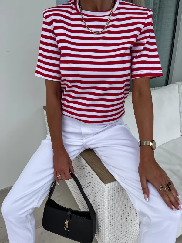 T-SHIRT WALLY WHITE-RED | Ubrania, obuwie oraz dodatki dla kobiet