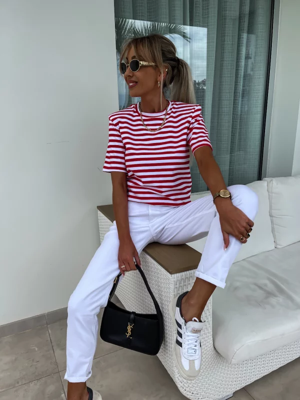 T-SHIRT WALLY WHITE-RED | Ubrania, obuwie oraz dodatki dla kobiet