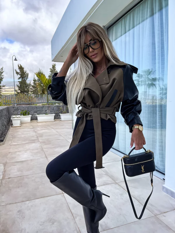 KURTKA Z ŁĄCZONYCH MATERIAŁÓW HUTTON BROWN | Ubrania, obuwie oraz ...