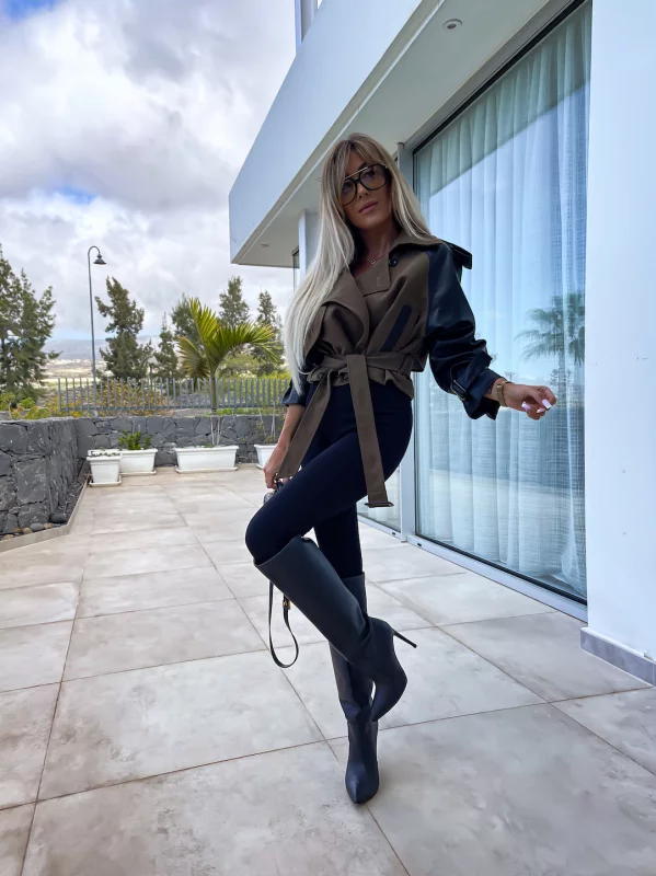 KURTKA Z ŁĄCZONYCH MATERIAŁÓW HUTTON BROWN | Ubrania, obuwie oraz ...