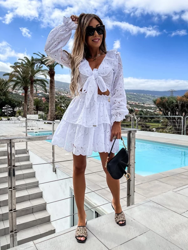 SPÓDNICA AŻUROWA MILLY WHITE | Ubrania, obuwie oraz dodatki dla kobiet