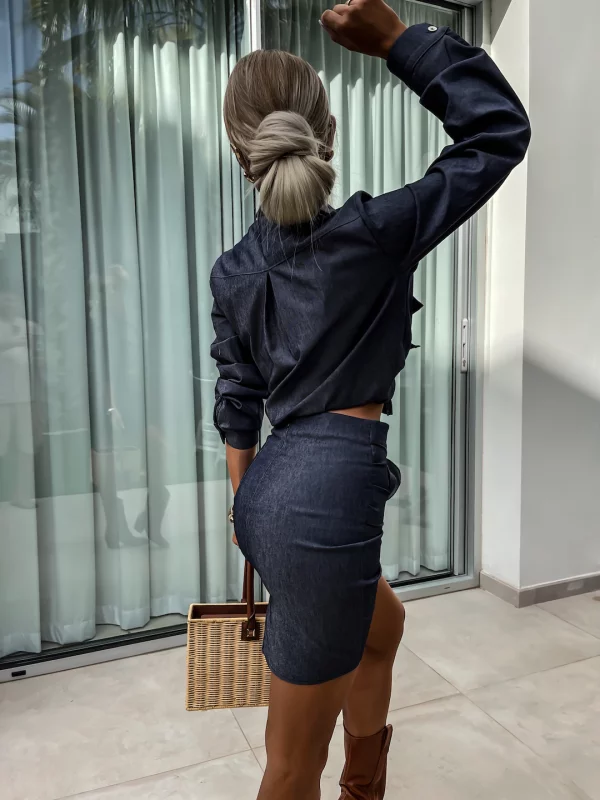 SPÓDNICA Z KWIATEM VIRGINIA SHORT BLUE JEANS | Ubrania, obuwie oraz ...