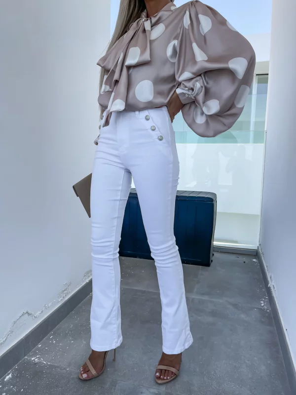 SPODNIE JEANSOWE FLARED PATSY WHITE | Ubrania, obuwie oraz dodatki dla ...