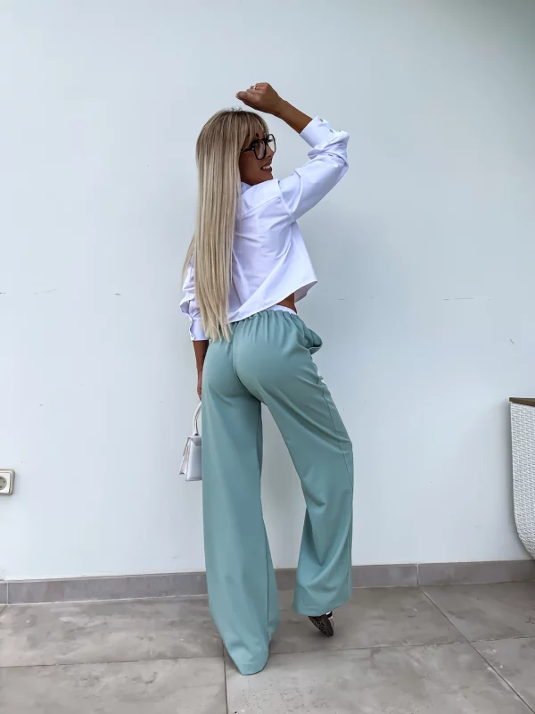 SPODNIE WIDE LEG Z WIĄZANIEM DETROIT MATCHA | Ubrania, obuwie oraz ...