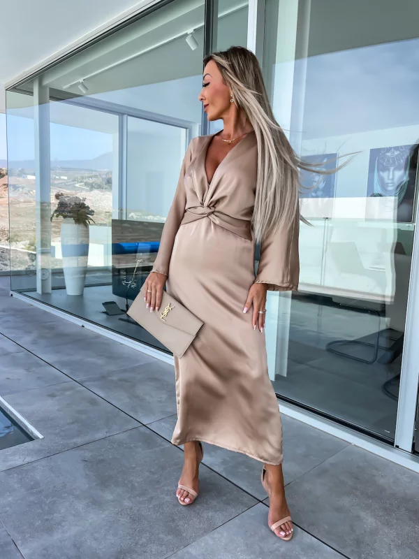 SUKIENKA SIDNEY DARK BEIGE | Ubrania, obuwie oraz dodatki dla kobiet