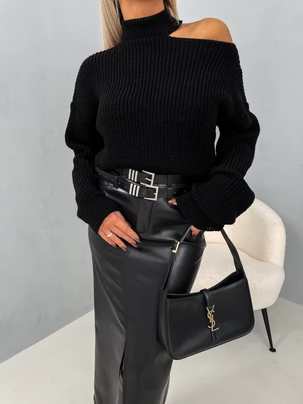 SWETER ASYMETRIC SHOULDER IGGY BLACK | Ubrania, obuwie oraz dodatki dla ...