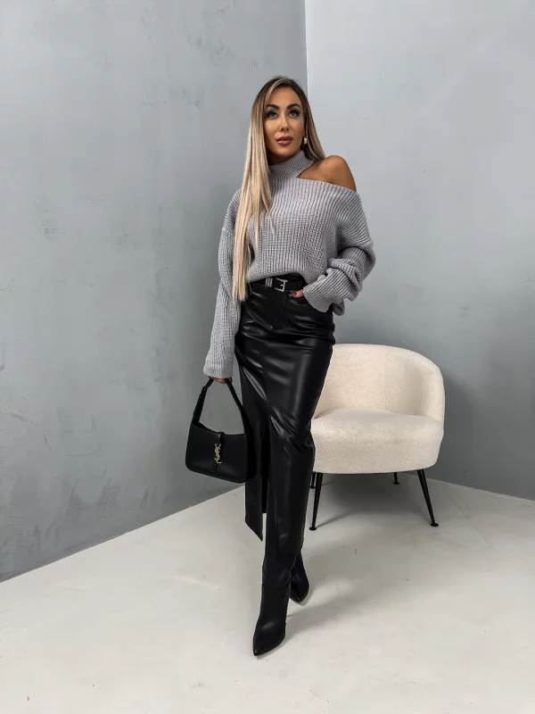 SWETER ASYMETRIC SHOULDER IGGY GRAY | Ubrania, obuwie oraz dodatki dla ...