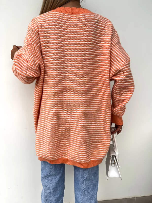 SWETER OVERSIZE EVERYDAY STRIPES ORANGE | Ubrania, obuwie oraz dodatki ...
