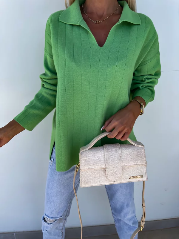 SWETER Z KOŁNIERZYKIEM ALORA GREEN | Ubrania, obuwie oraz dodatki dla ...