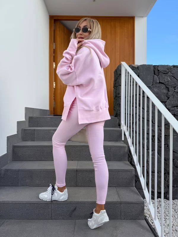 BLUZA Z BAWEŁNĄ I KAPTUREM PROVE ME JASNY RÓŻ | Ubrania, obuwie oraz ...